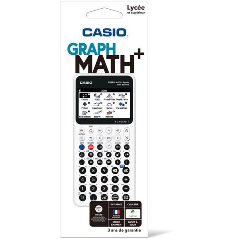 Calculatrice graphique Casio - Lycée - Math+ - Blanc