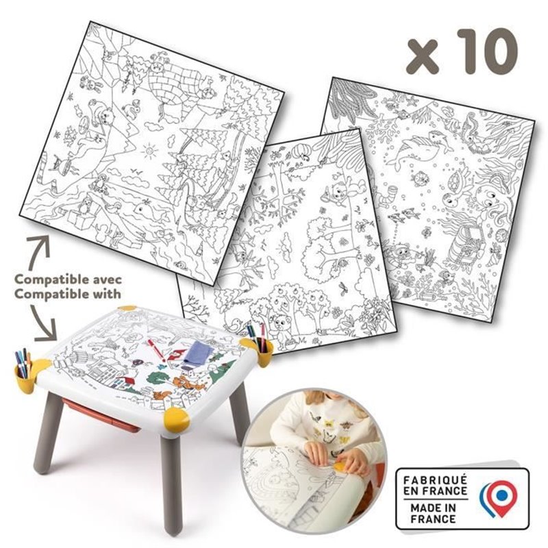 Smoby - Recharge Coloriages pour la Kid table créative - 10 feuilles de ...