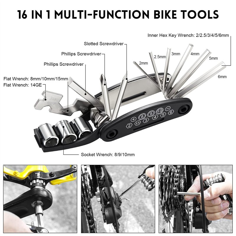 Kit Reparation Velo, Trousse Outils de Vélo, Outil Multifonc | Isleden
