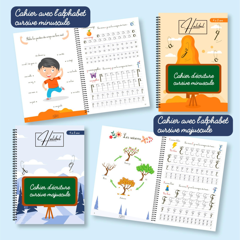 Halibel 4 CAHIERS ECRITURE MAGIQUE CALLIGRAPHIE ENFANT FRANÇ | Isleden