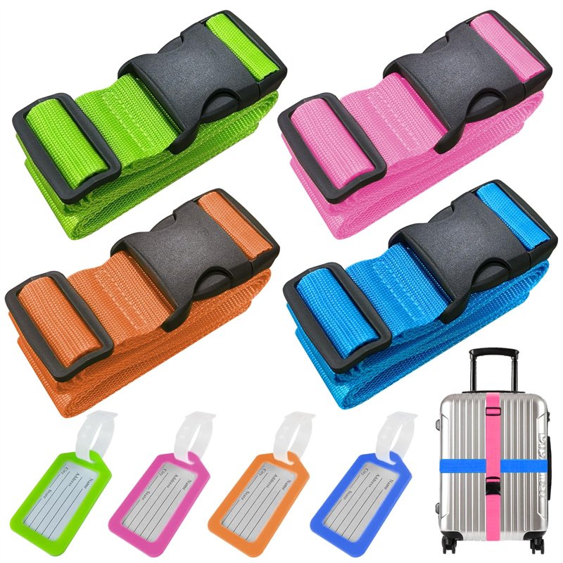 Snarflun 4 Sangle Valise Voyage, Sangles à Bagage avec 4 Eti | Isleden