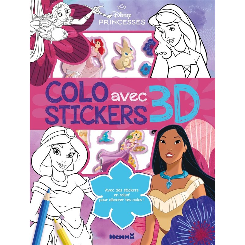 Disney Princesses - Colo avec stickers 3D -Isleden