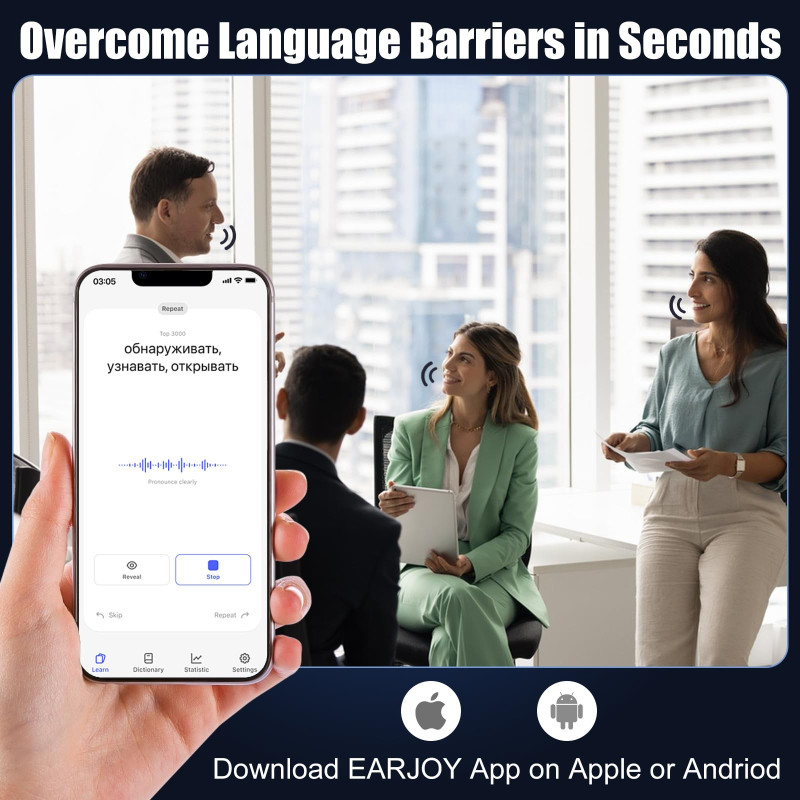 AI Casque Traduction Instantanée, Écouteur traducteur Vocal | Isleden
