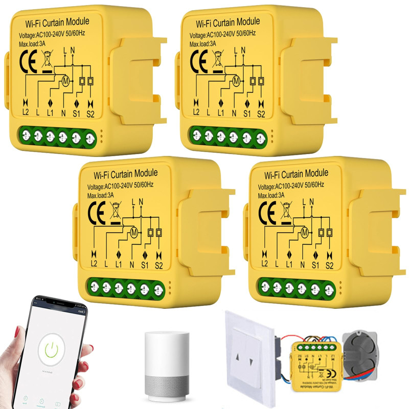 Lot de 4 modules d'interrupteurs intelligents WiFi pour vole | Isleden