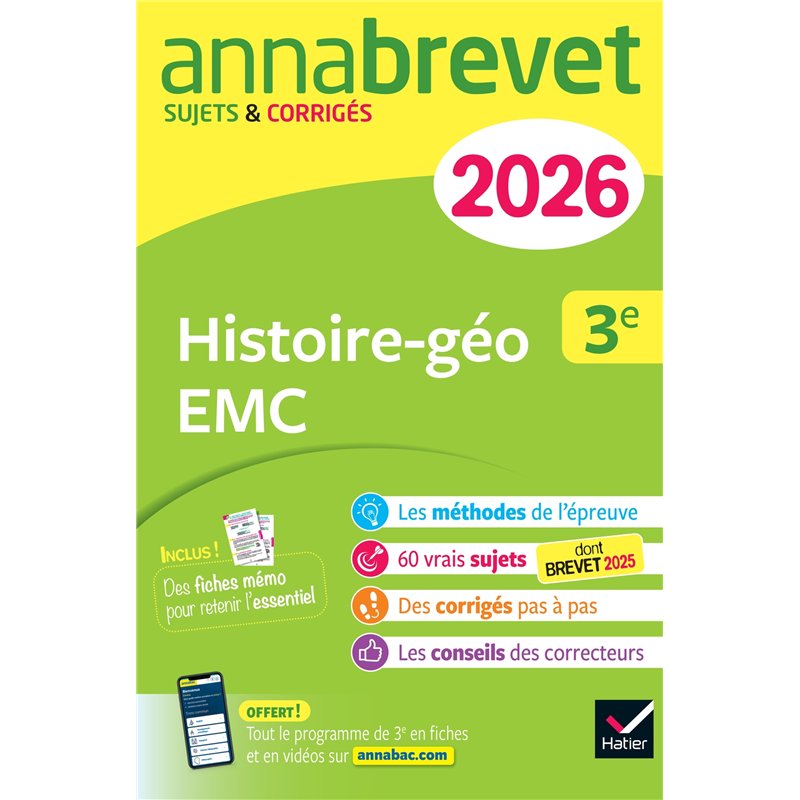 Annales du brevet 2026 - Annabrevet Histoire-géographie EMC 3e - No...