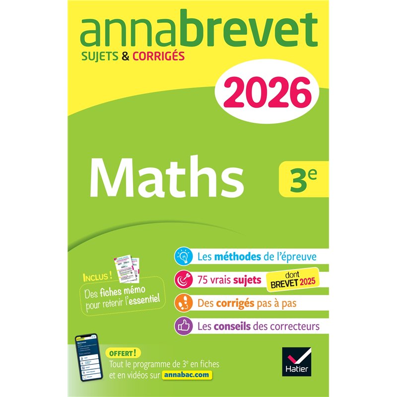 Annales du brevet 2026 - Annabrevet Maths 3e - Nouveau brevet