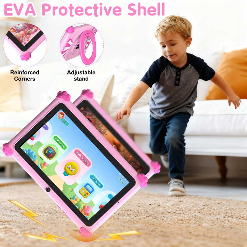 ascrecem Tablette Enfants 7 Pouces Android 15 Tablette pour Enfant avec 2.4G+5G WiFi6 Penta Core ...